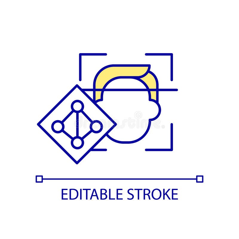 Facial Recognition Technology RGB Color Icon Stock Vector ...