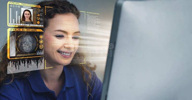 Facial Recognition Technology Scan and Detect People Face for ...