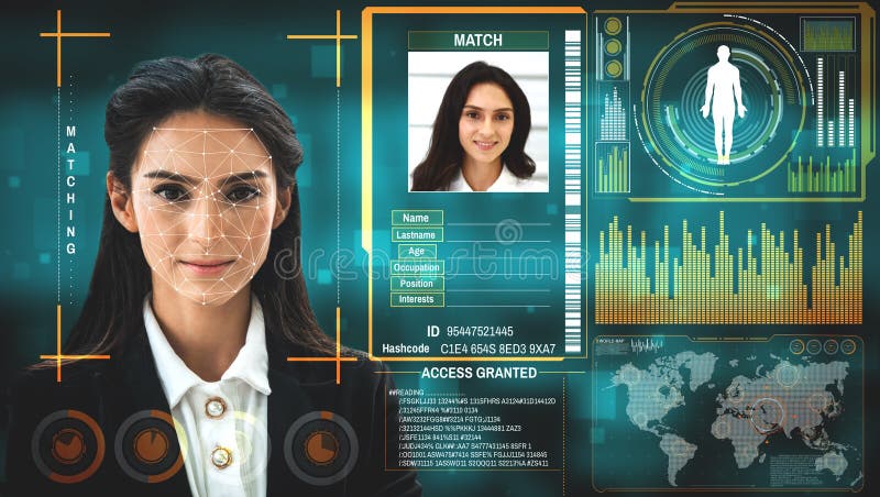 Facial Recognition Technology Scan and Detect People Face for ...