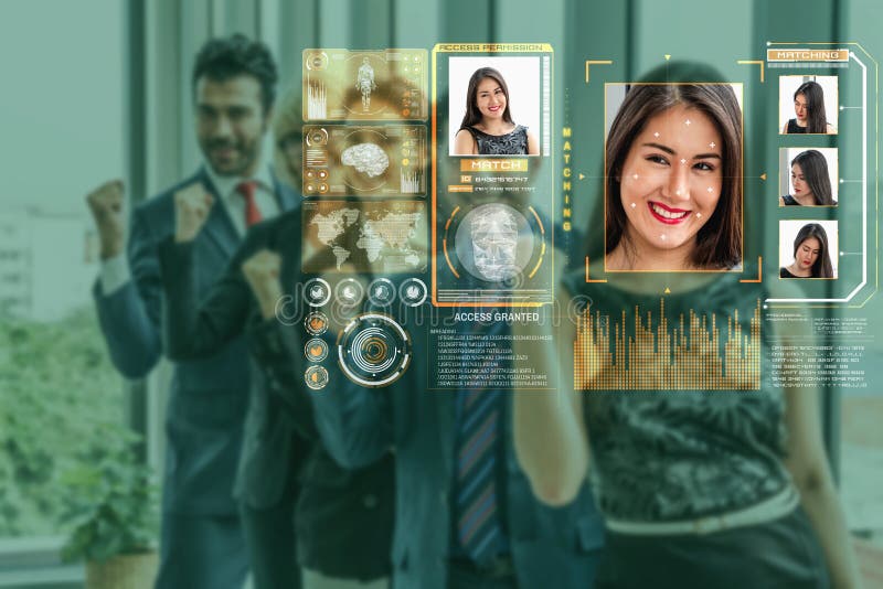 Facial Recognition Technology Scan and Detect People Face for ...