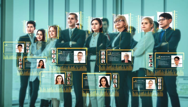 Facial Recognition Technology Scan and Detect People Face for ...