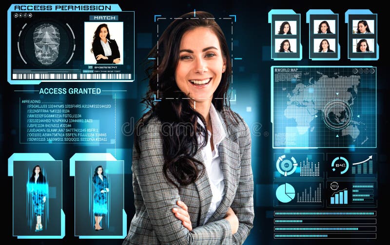 Facial Recognition Technology Scan and Detect People Face for ...