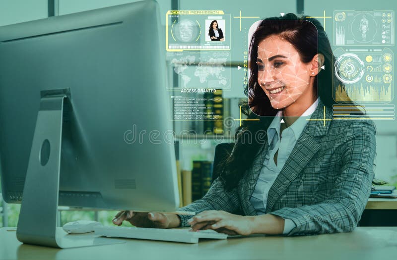 Facial Recognition Technology Scan and Detect People Face for ...