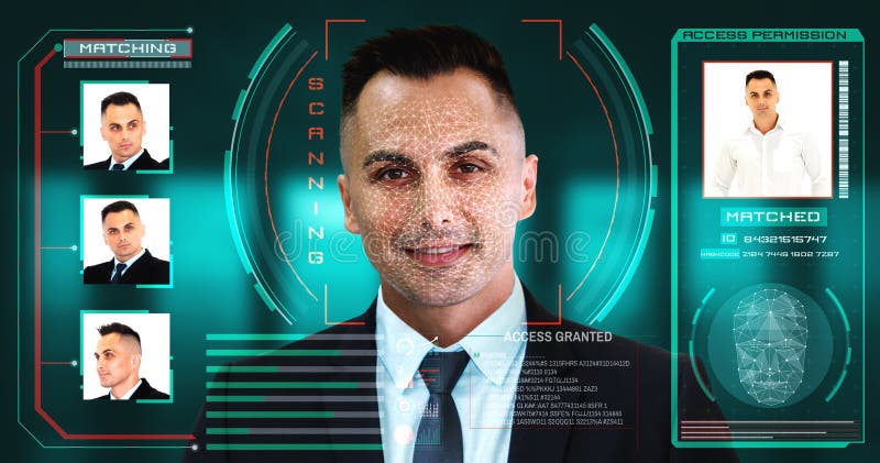 Facial Recognition Technology Scan and Detect People Face for ...