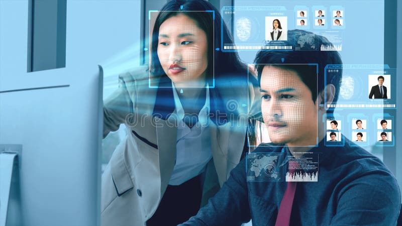 Facial Recognition Technology Scan and Detect People Face for ...
