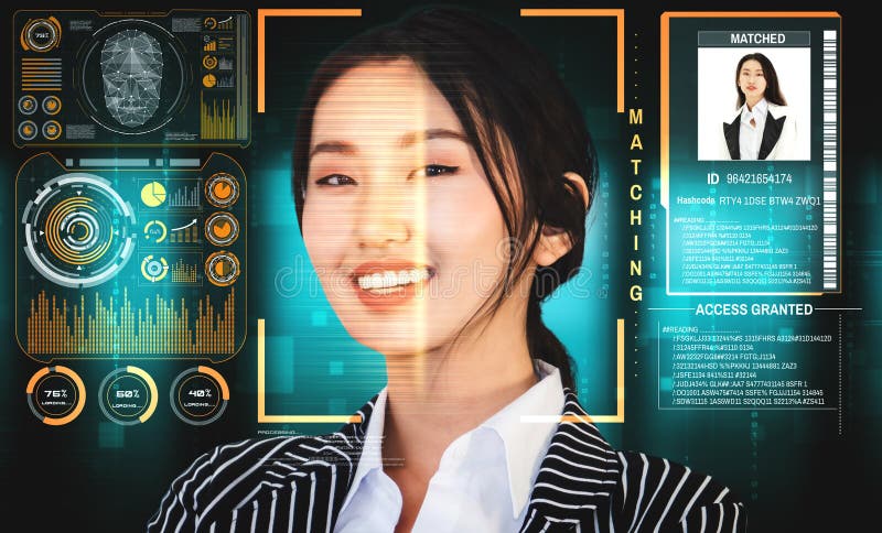 Facial Recognition Technology Scan and Detect People Face for ...