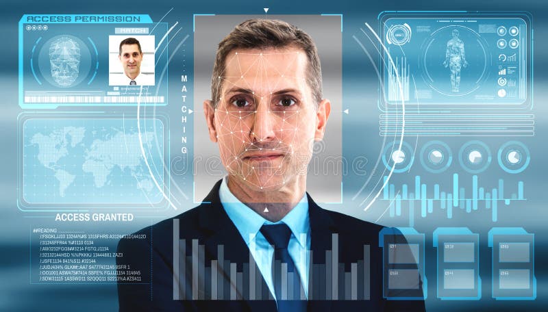Facial Recognition Technology Scan and Detect People Face for ...