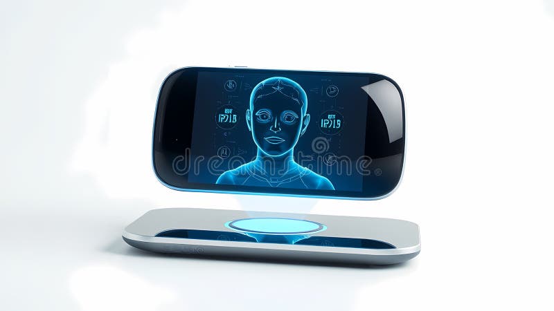 Facial Recognition Technology Scan Displayed on Digital Device Screen ...