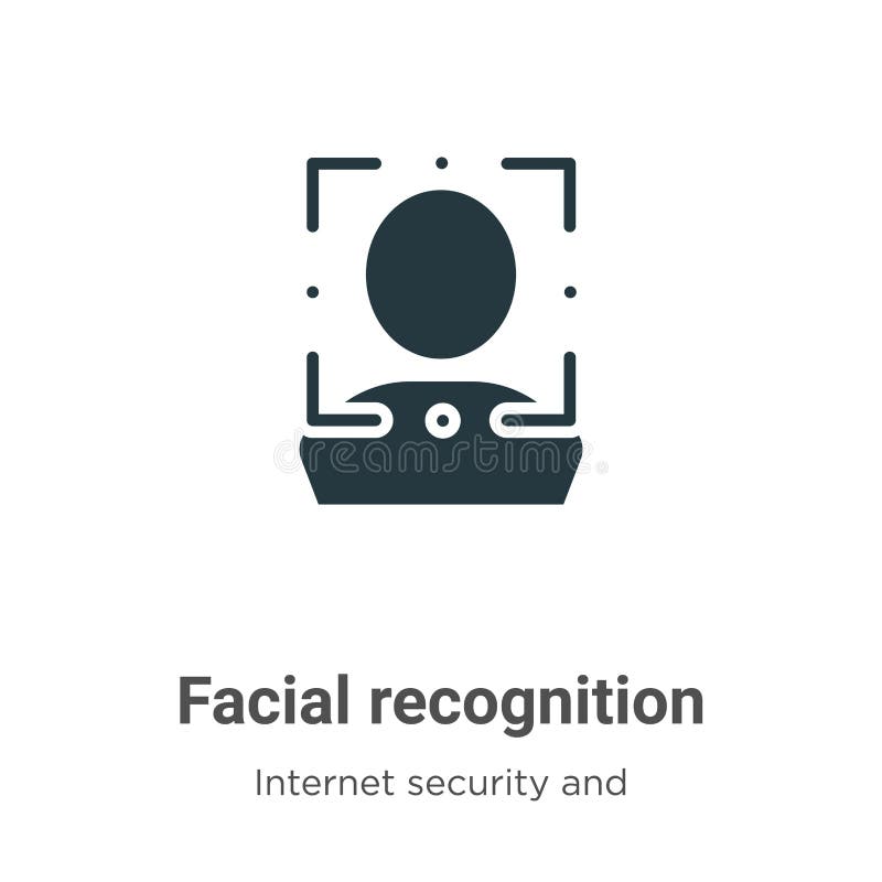 Facial Recognition Vector Icon on White Background. Flat Vector Facial ...