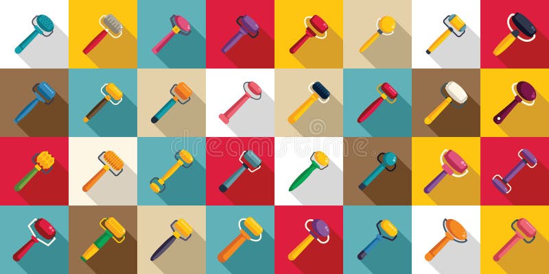Facial Roller Icons Set Flat Vector. Care Face Quartz Stock Illustration - Illustration of ...