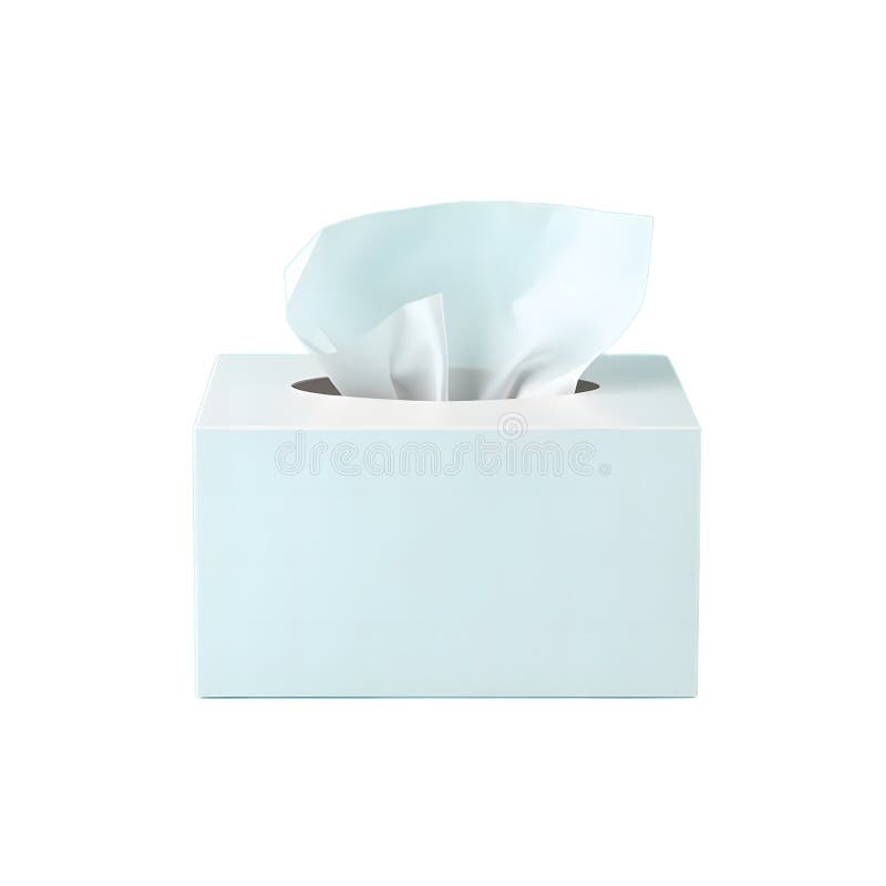 Tissue Box Overflowing with Tissues and Nasal Spray in the Background Stock Illustration ...