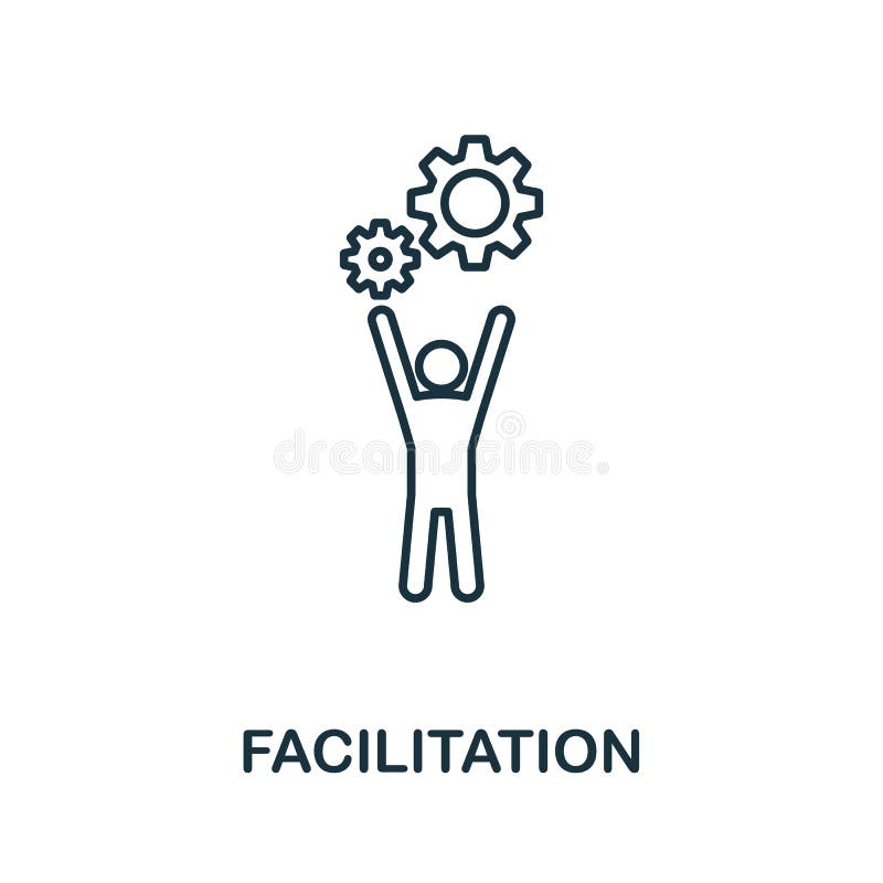 Facilitator Icon, Black Vector Sign with Editable Strokes, Concept ...