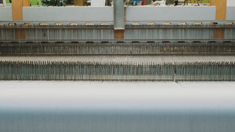Weaving Looms. Weaving Factory. Textile Industry. Close-up. Automated ...