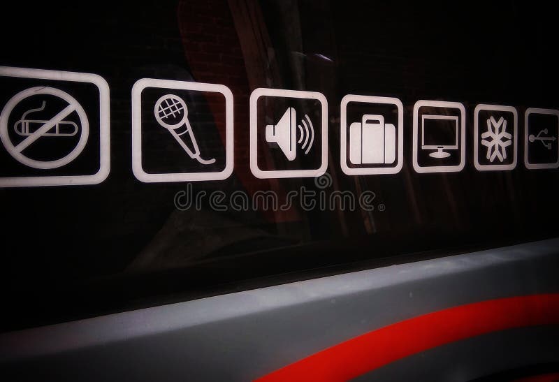 Facility Sign Sticker on Tour Bus Editorial Stock Image - Image of ...