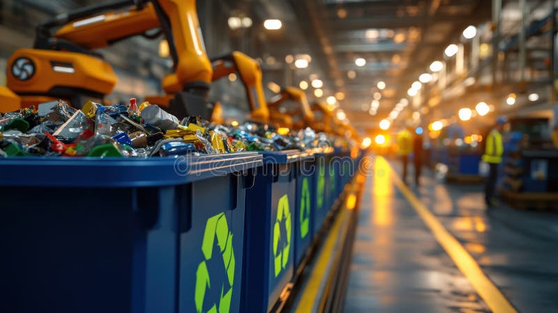 Facility Sorting Waste stock illustration. Illustration of industry ...