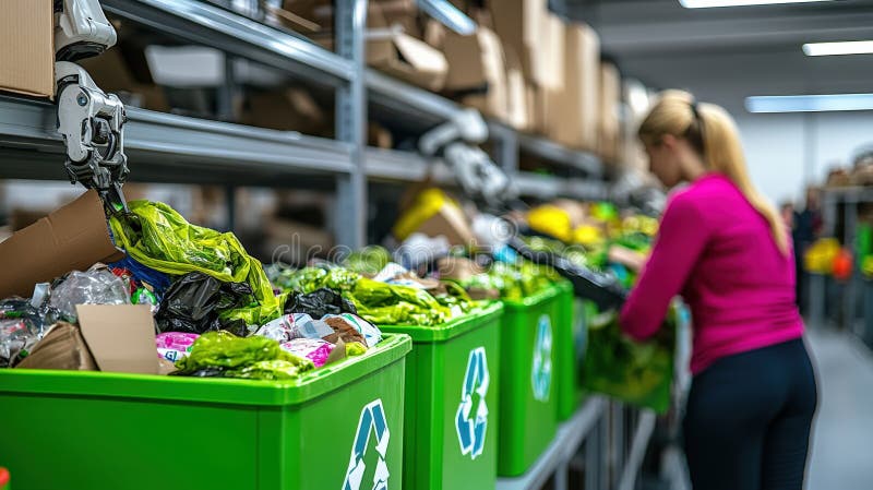 Facility Sorting Waste stock illustration. Illustration of smart ...