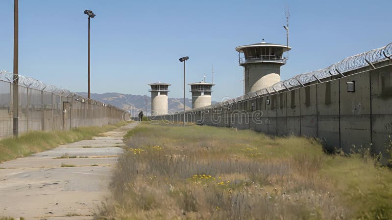 The Facilitys Perimeter Lined with Tall Walls and Security Cameras ...