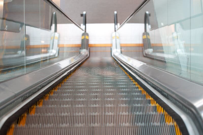 Facing the Bottom of an Escalator Stock Photo - Image of move, stairs ...