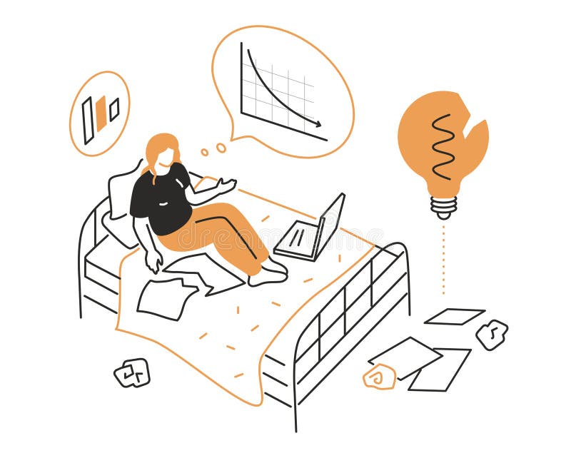 Facing Crisis - Modern Line Design Style Isometric Illustration Stock ...