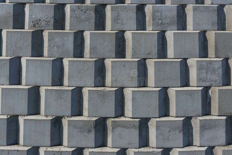 Facing Masonry Made of Concrete Cubes, Brick Background, Structure of ...