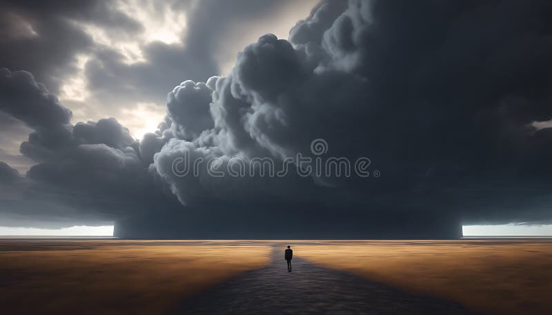 Facing the Storm stock illustration. Illustration of thoughtful - 347971916