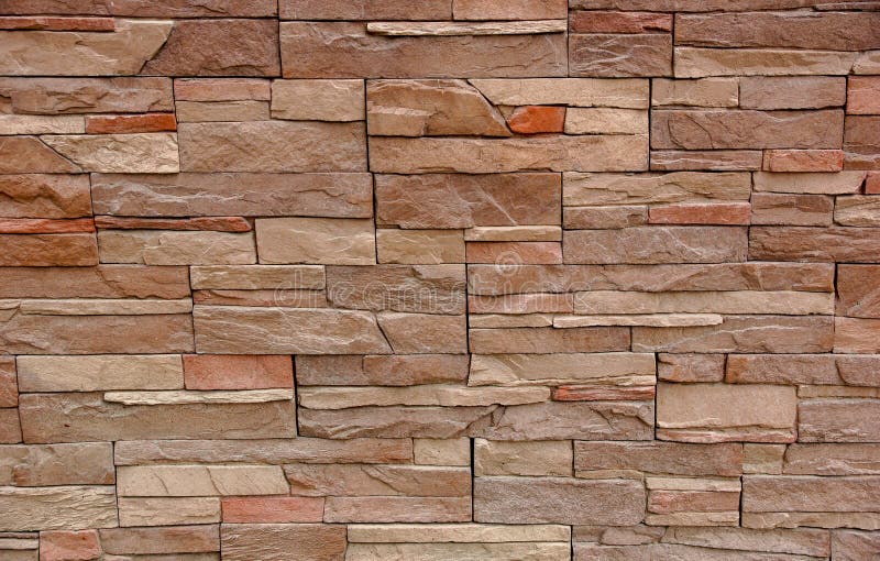 Facing Tile Stone Wall Texture Background Coral Color Stock Photo ...