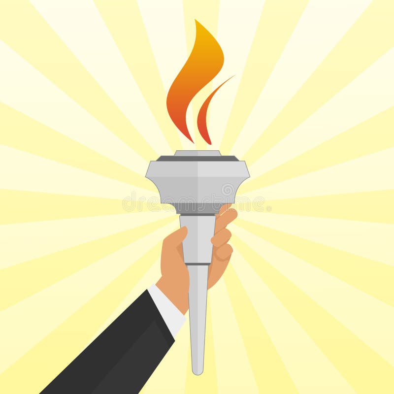 Fackel in der Hand vektor abbildung. Illustration von flach - 67582045