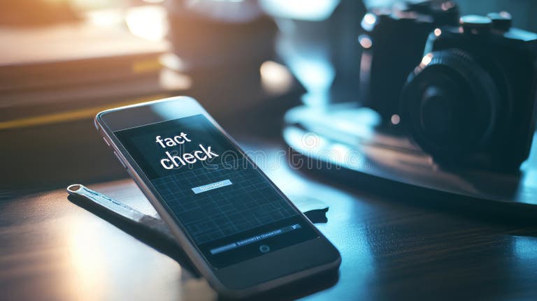 Fact Check App on Phone with Camera. Accuracy Essential Stock ...