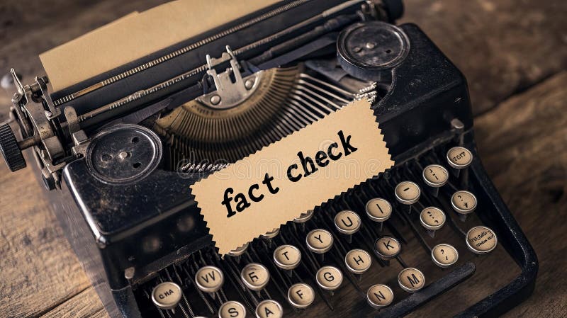 Fact Check Concept. Typewriter with Sign on the Old Wood Table ...