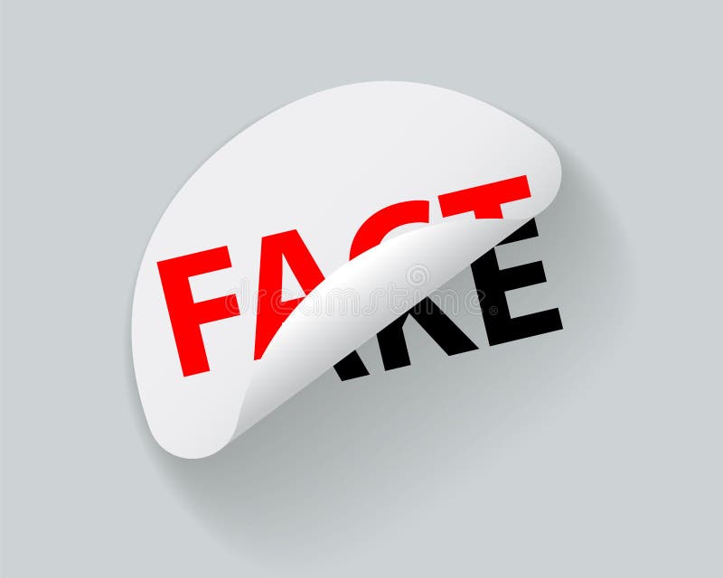 Fact and Fake, Creative Sticker Label Vector Stock Vector ...