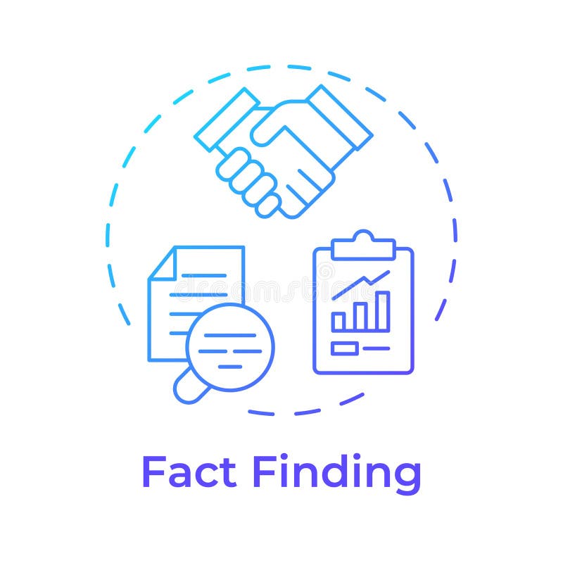 Fact Finding Blue Gradient Concept Icon Stock Vector - Illustration of ...