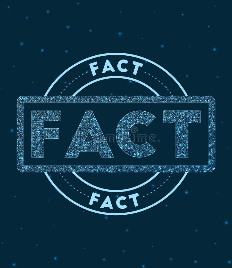 Fact. Glowing round badge stock vector. Illustration of computing ...