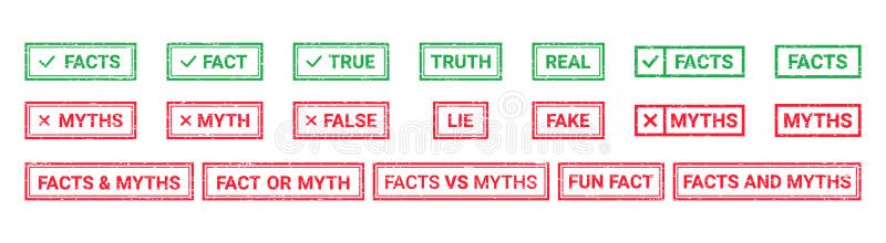 Fact Myth Grunge Rubber Stamps. Vector Illustration Stock Vector ...