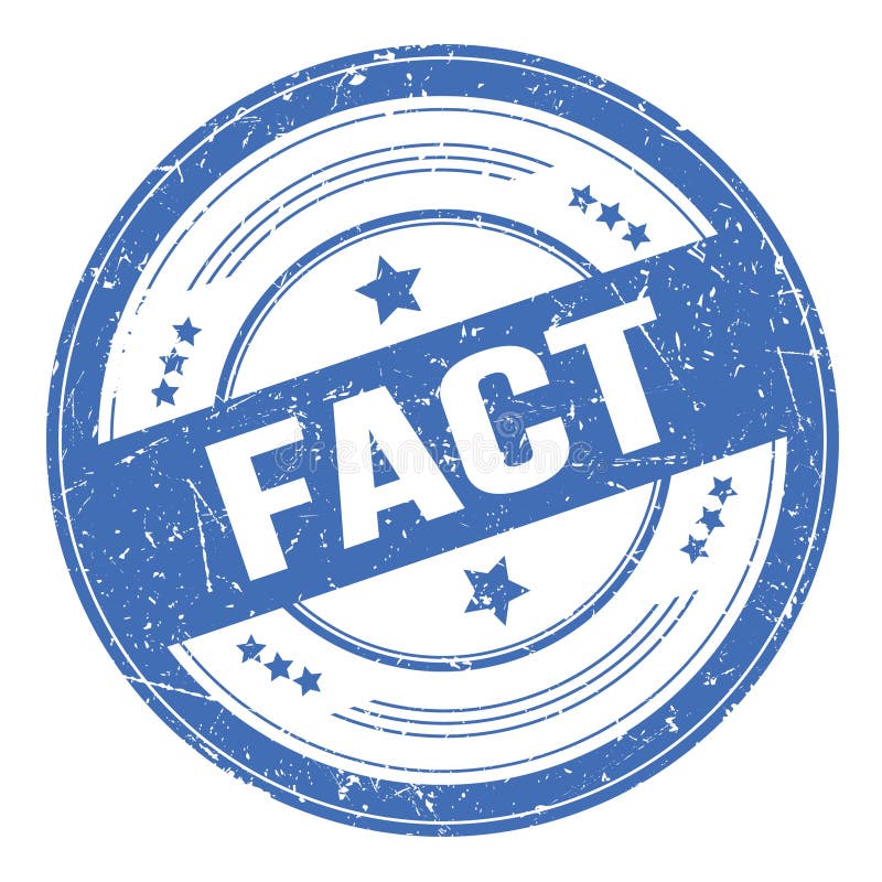 FACT Text on Blue Round Grungy Stamp Stock Illustration - Illustration ...