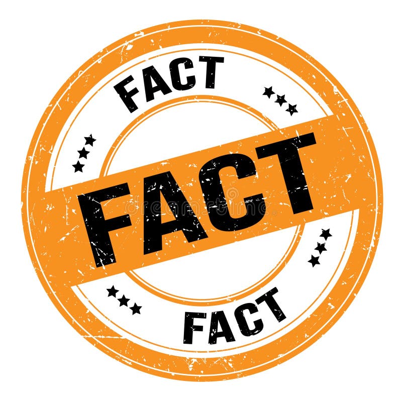 FACT Text Written on Orange-black Round Stamp Sign Stock Illustration ...