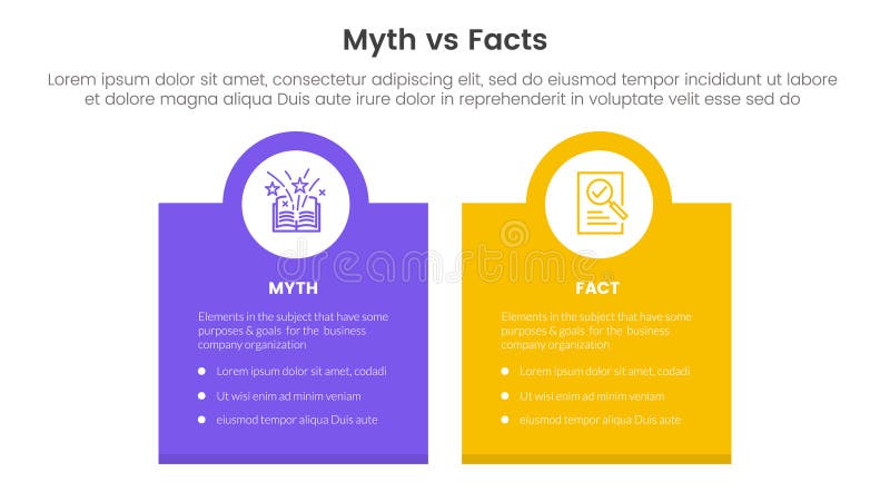 Fact Vs Myth Comparison or Versus Concept for Infographic Template ...