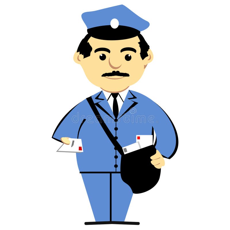 Facteur avec le sac postal illustration de vecteur. Illustration du ...