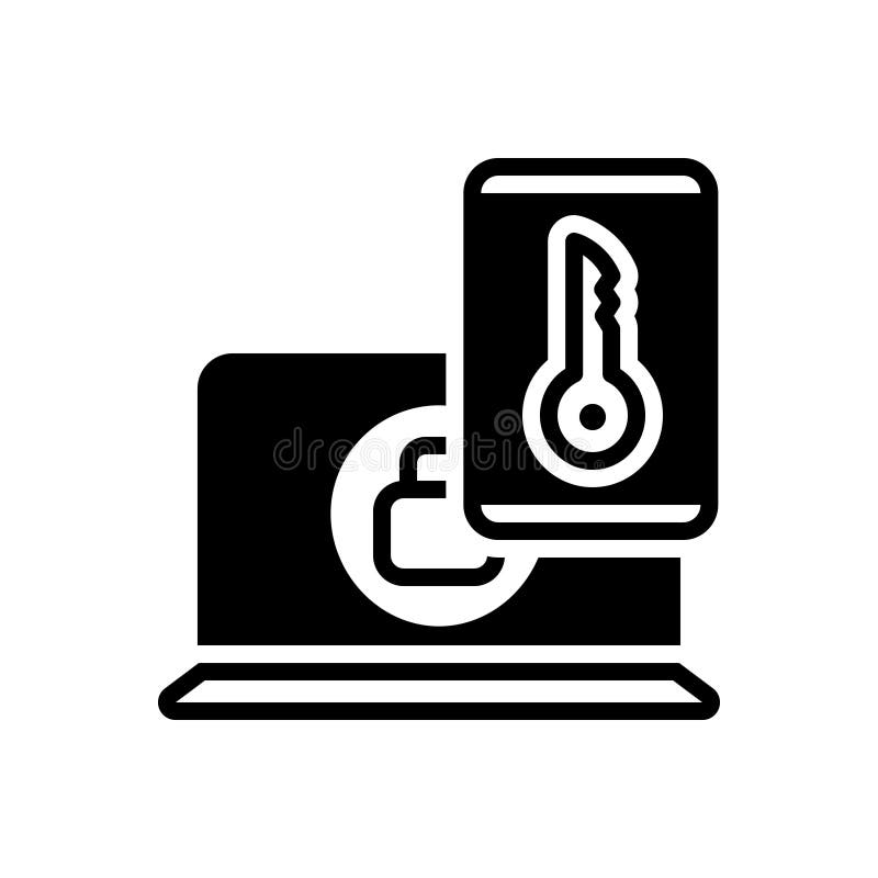 Black Solid Icon for Factor, Authentication and Account Stock Vector ...