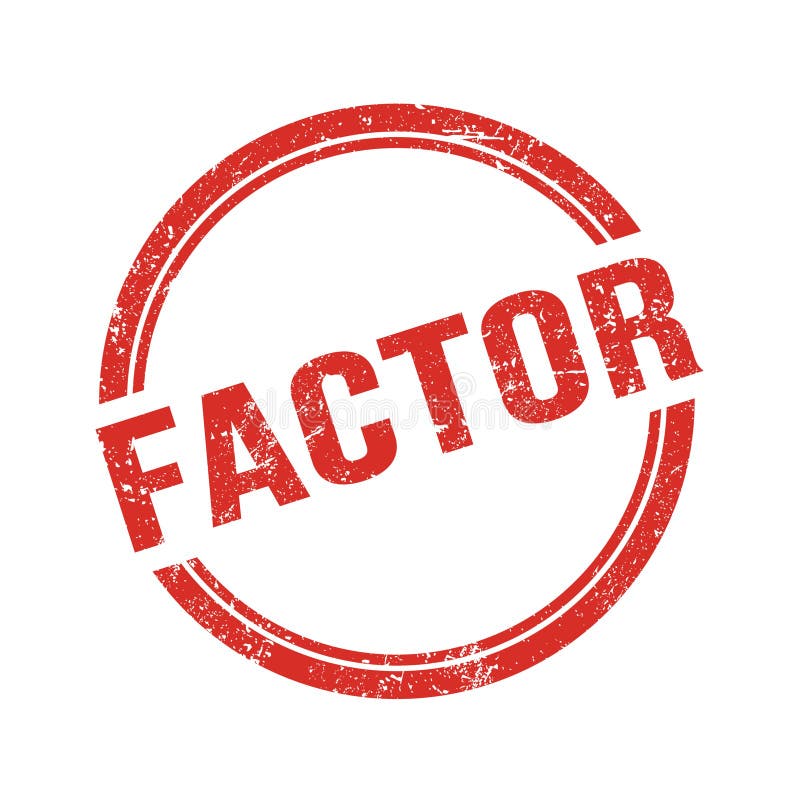 FACTOR Text Written on Orange Grungy Round Stamp Stock Illustration ...