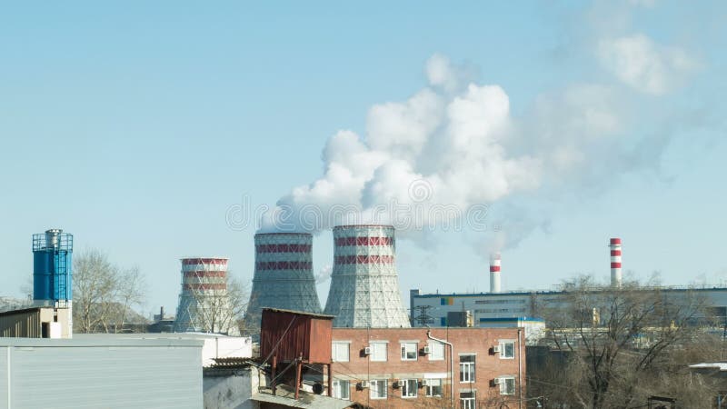 Factories and Ecology. Air Pollution Stock Video - Video of emission ...