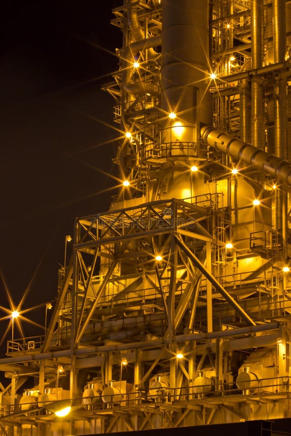 Factories are Working at Night. Stock Photo - Image of twilight, heavy ...