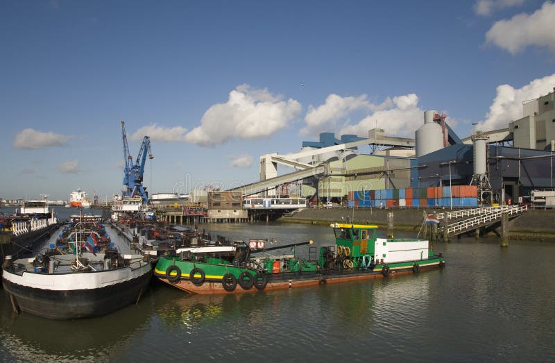 Loading Cargo Containers from Trucks Stock Photo - Image of business ...