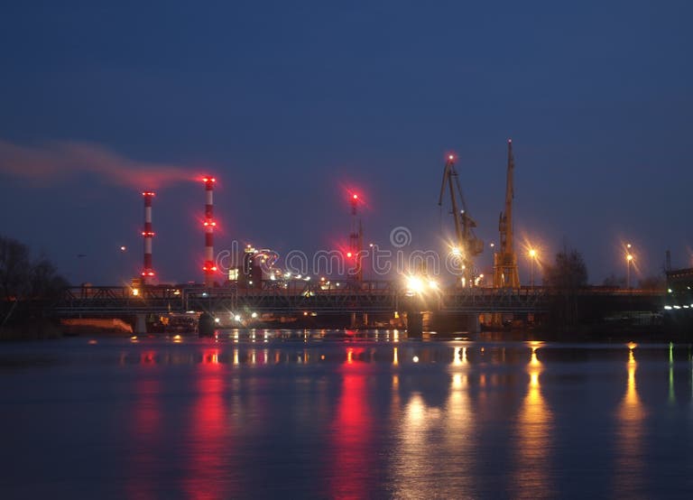 Factory stock image. Image of funnel, fossil, lake, pipes - 22750703
