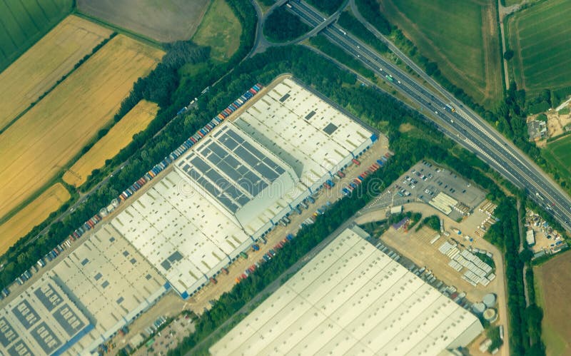 Factory Aerial View stock photo. Image of production - 284708580