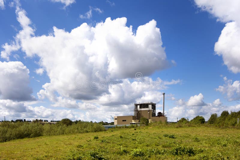 Factory against blue sky stock photo. Image of factory - 92474468