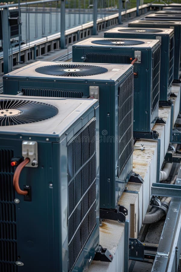 Factory Air Conditioning Units Stock Photo - Image of equipment, hvac ...