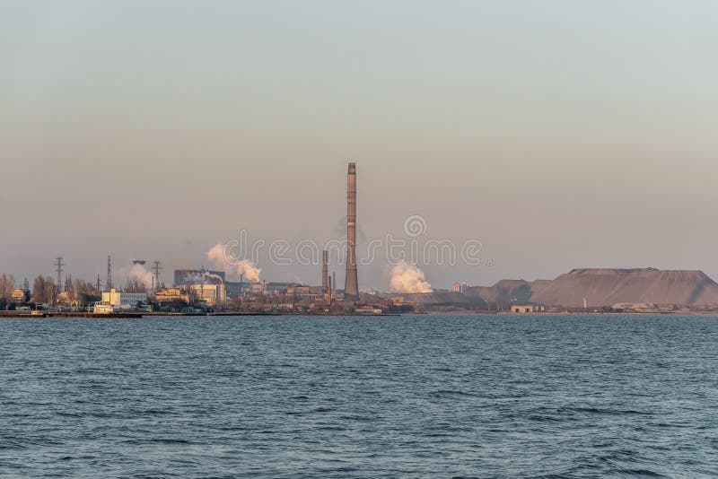Factory with Air Pollution Smoke from Chimneys, Environmental Problems ...
