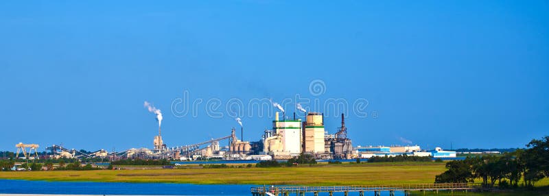 Factory at the Atlantic Ocean in Portland Stock Photo - Image of blue ...