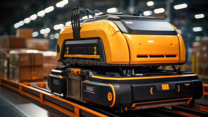 Factory Automation with AGV and Robotic Arm in Transportation, Factory ...