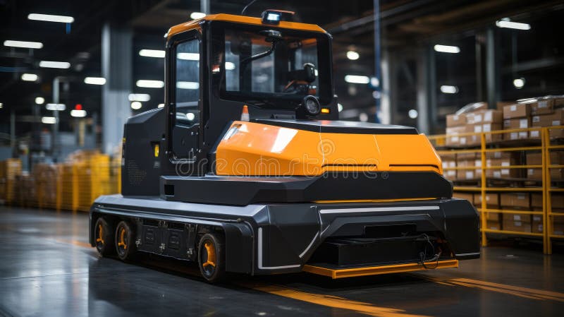 Factory Automation with AGV and Robotic Arm in Transportation, Factory ...